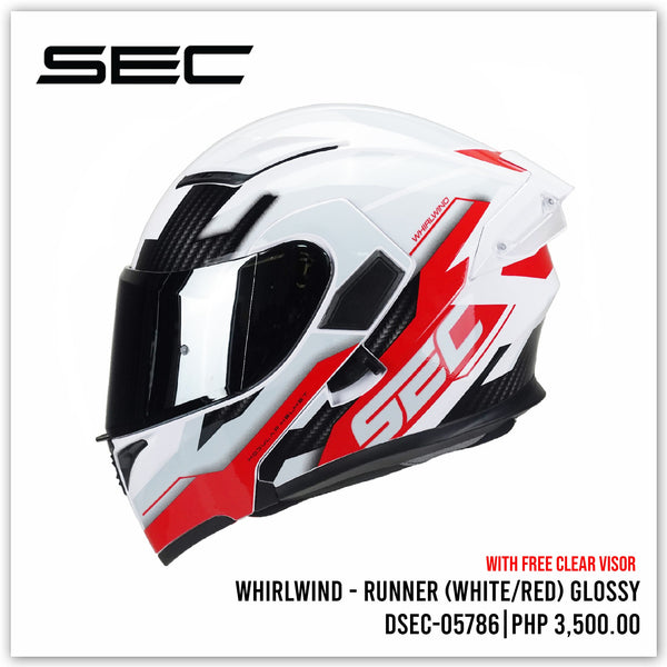 Whirlwind - Runner (White/Red) – SEC Motosupply