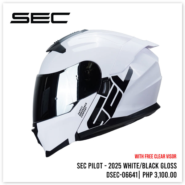 SEC PILOT - 2025 (WHITE/BLACK) – SEC Motosupply