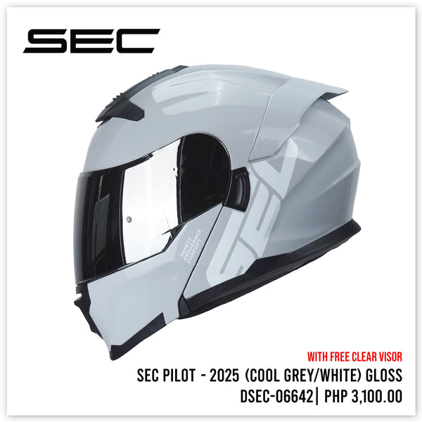 SEC PILOT - 2025 (COOL GREY/WHITE) – SEC Motosupply