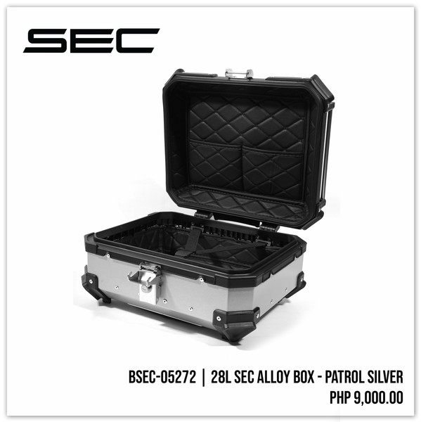 28L SEC Alloy Box - Patrol Silver – SEC Motosupply