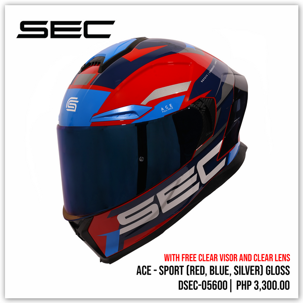 ACE - SPORT (RED/BLU/SIL) – SEC Motosupply