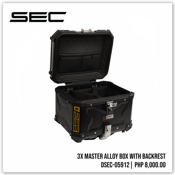 45L - (WITH BACKREST) 3x Master Alloy Box – SEC Motosupply