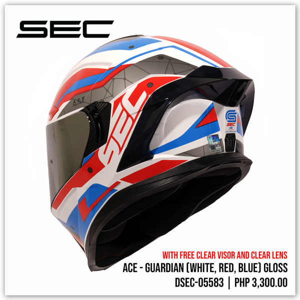 ACE - GUARDIAN WHT/RED/BLUE – SEC Motosupply