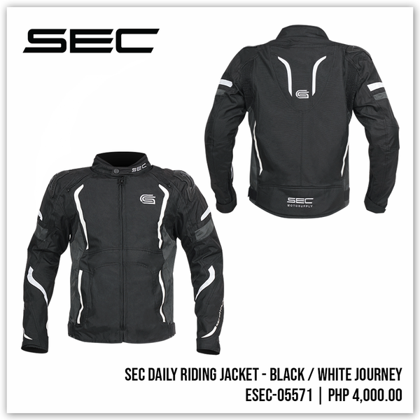 SEC Daily Riding Jacket - Black/White Journey – SEC Motosupply