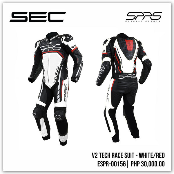 V2 TECH - WHITE/ RED – SEC Motosupply